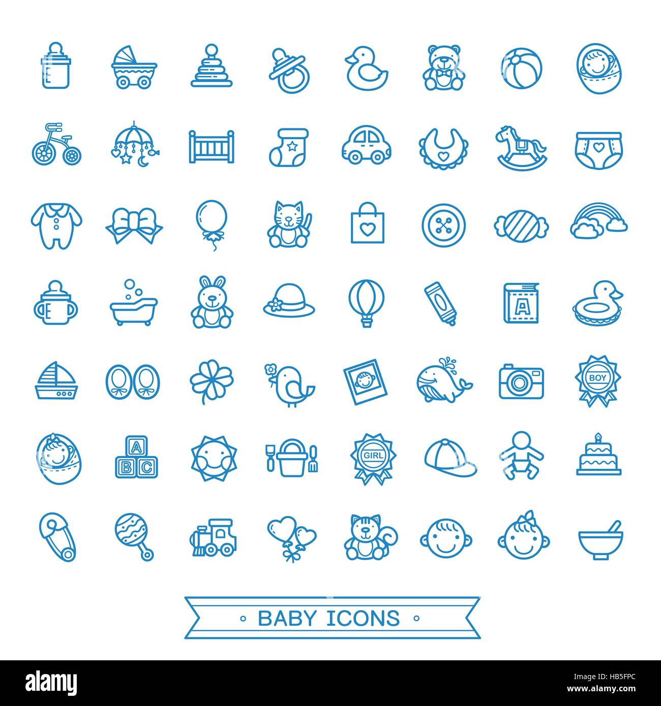 lovely baby related icons collection over white background Stock Vector ...