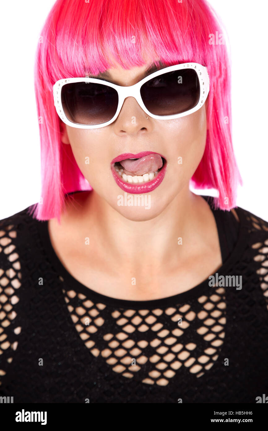 fashion woman in bright outfit Stock Photo - Alamy