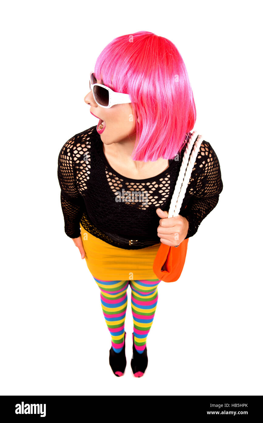 fashion woman in bright outfit Stock Photo - Alamy