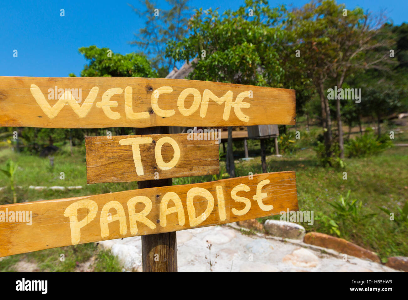 Welcome to paradise hi-res stock photography and images - Alamy