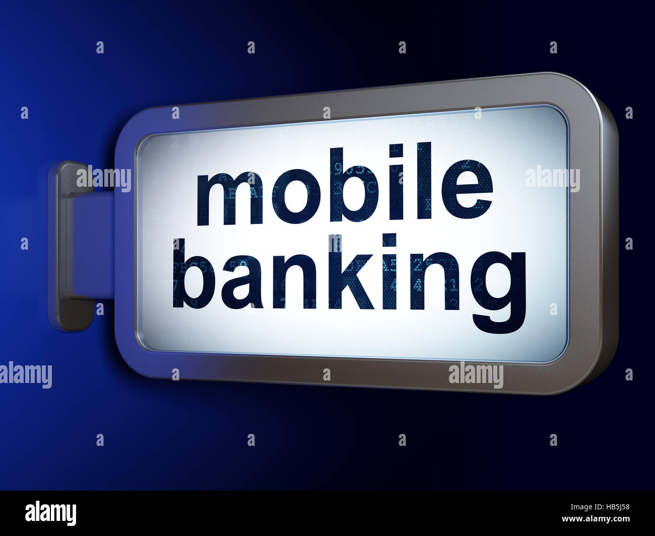 Banking concept: Mobile Banking on advertising billboard background, 3D ...