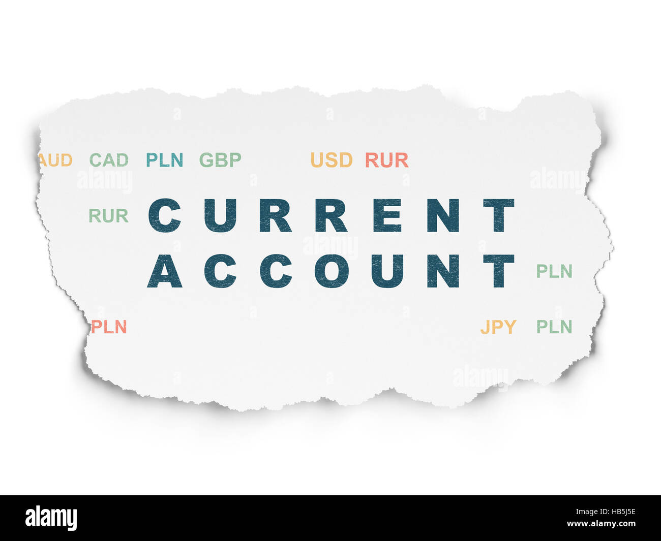 Money concept: Painted blue text Current Account on Torn Paper ...