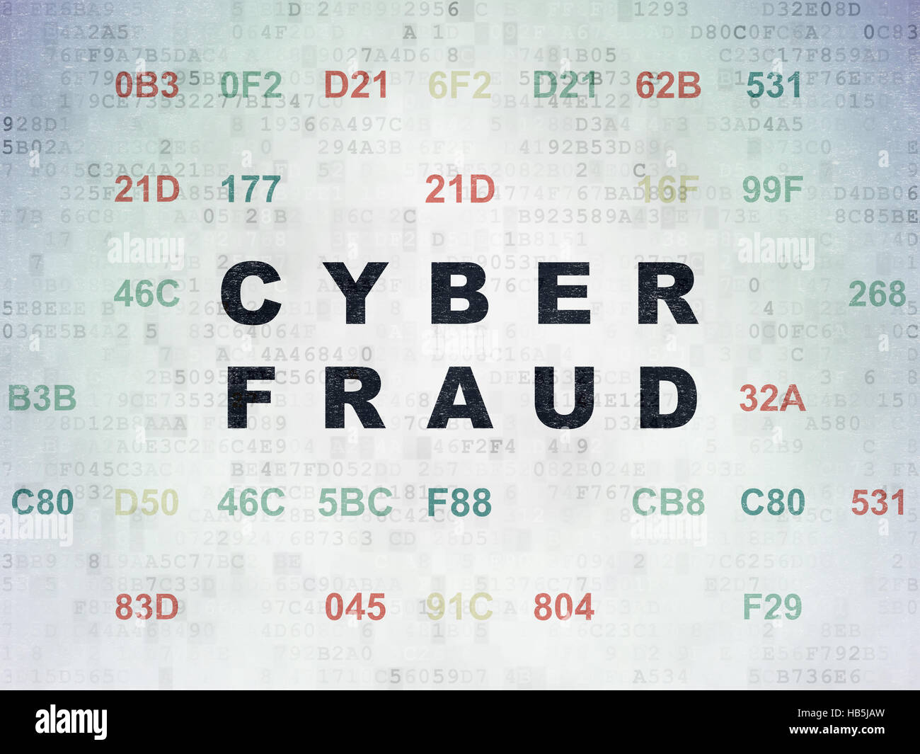 Privacy concept: Cyber Fraud on Digital Data Paper background Stock ...