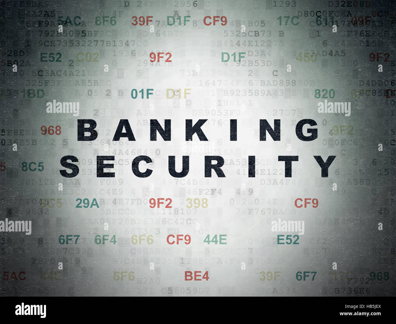 Protection concept: Banking Security on Digital Data Paper background ...