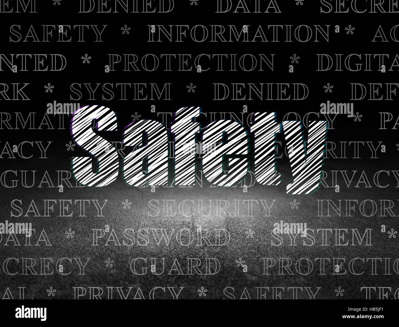 Safety concept: Safety in grunge dark room Stock Photo - Alamy