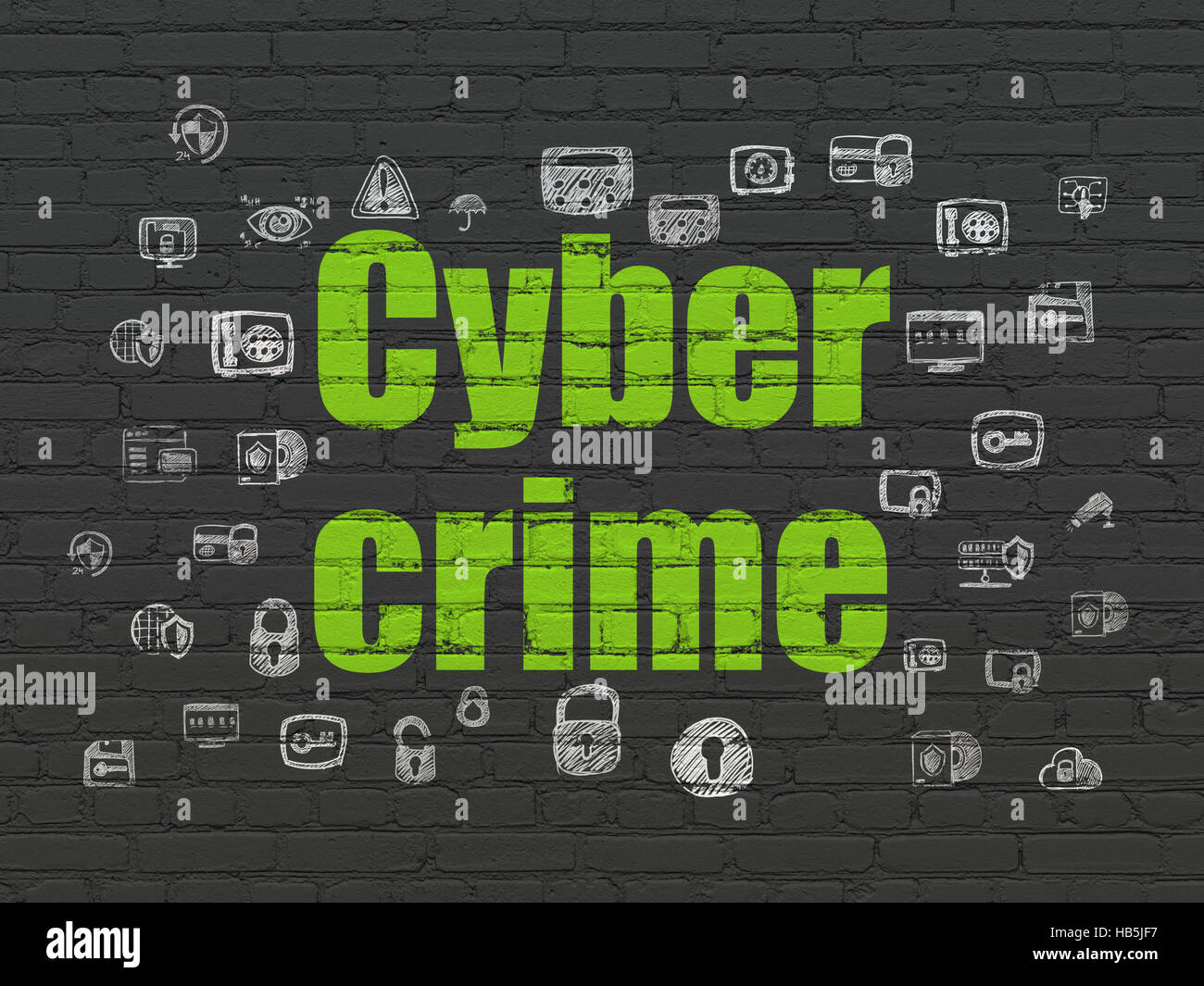 Protection concept: Cyber Crime on wall background Stock Photo - Alamy