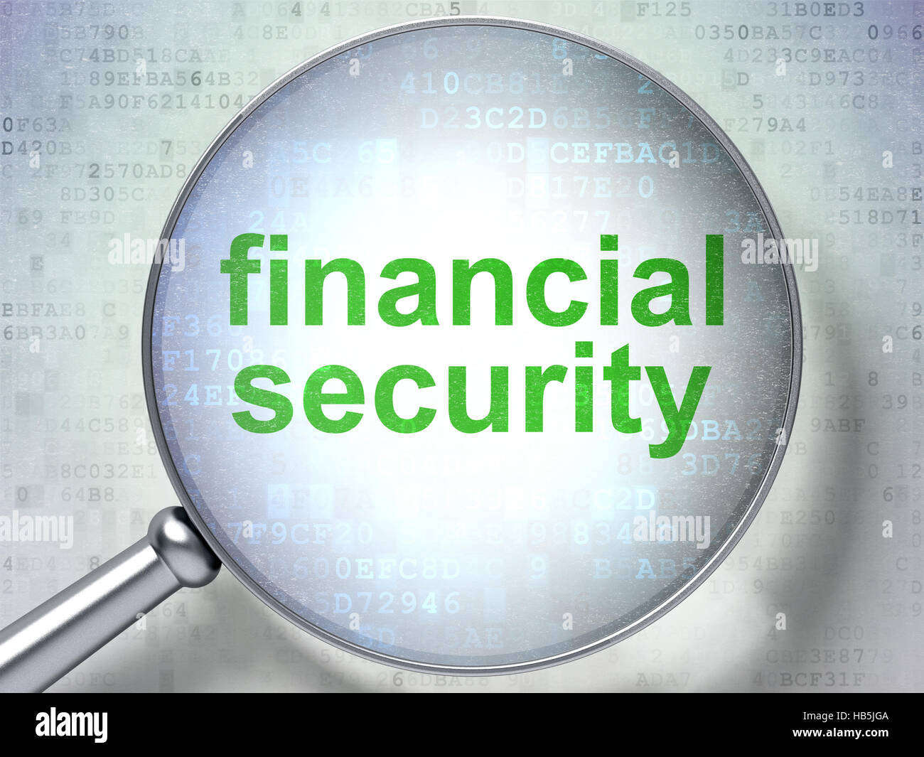 Security concept: Financial Security with optical glass Stock Photo - Alamy
