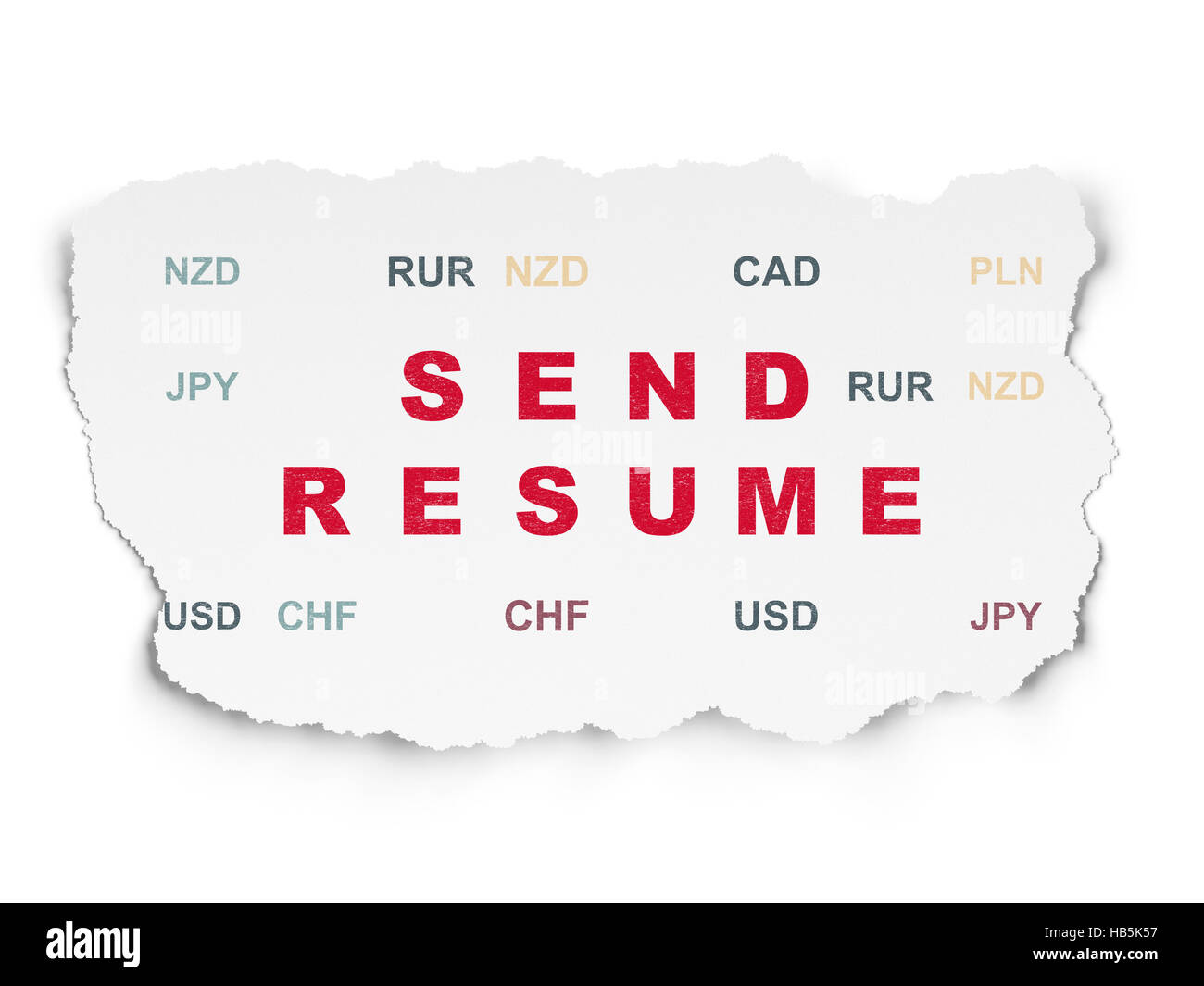 Business concept: Send Resume on Torn Paper background Stock Photo - Alamy
