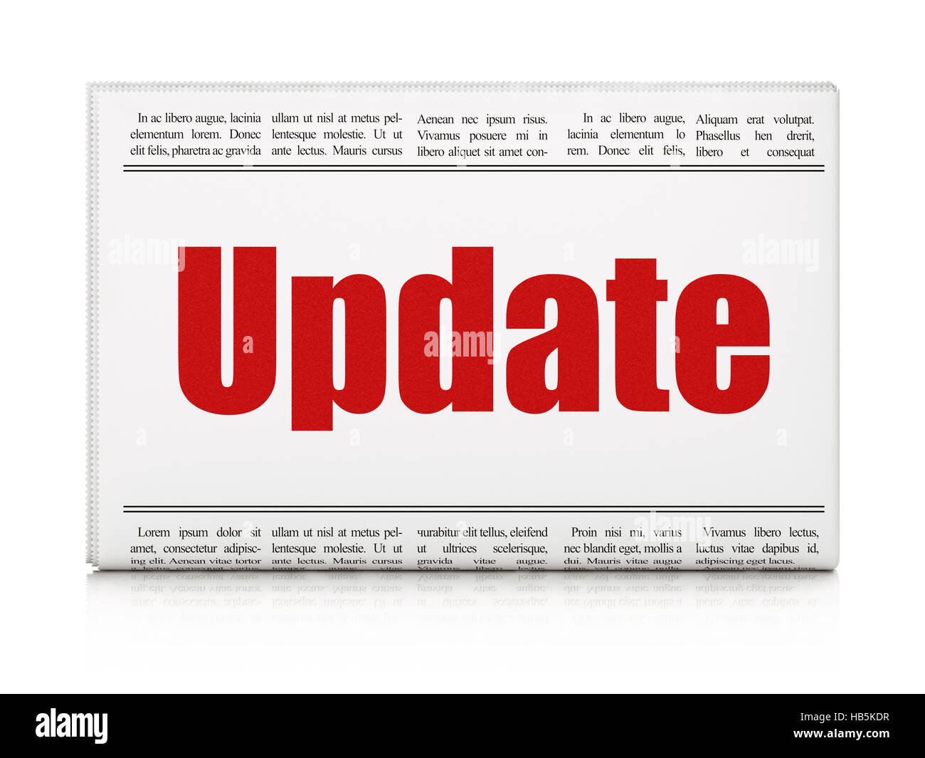 Web development concept: newspaper headline Update Stock Photo - Alamy