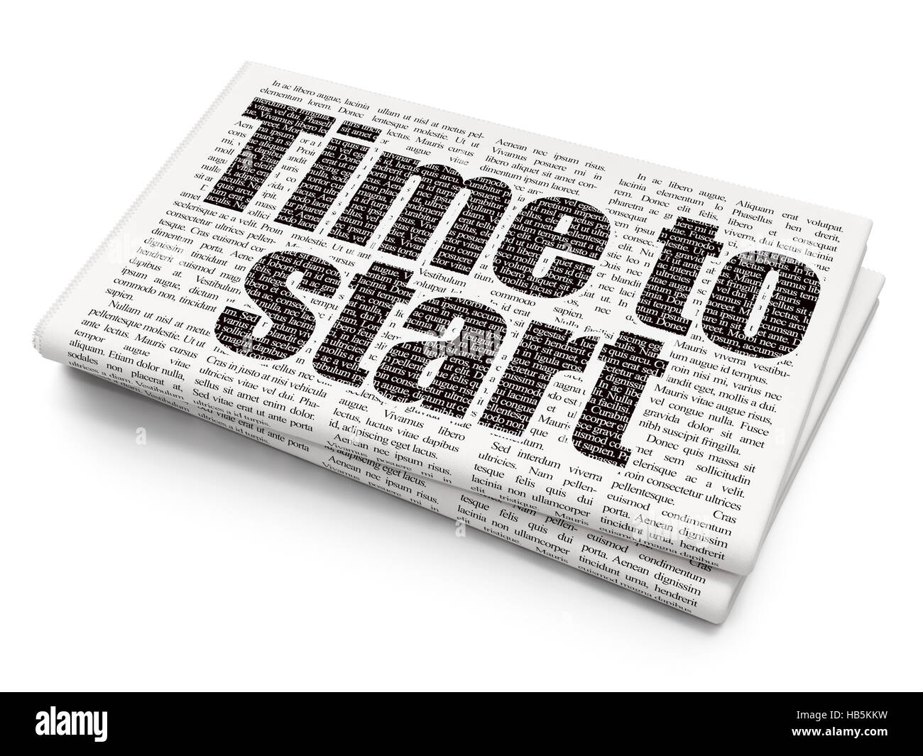 Time concept: Time to Start on Newspaper background Stock Photo - Alamy