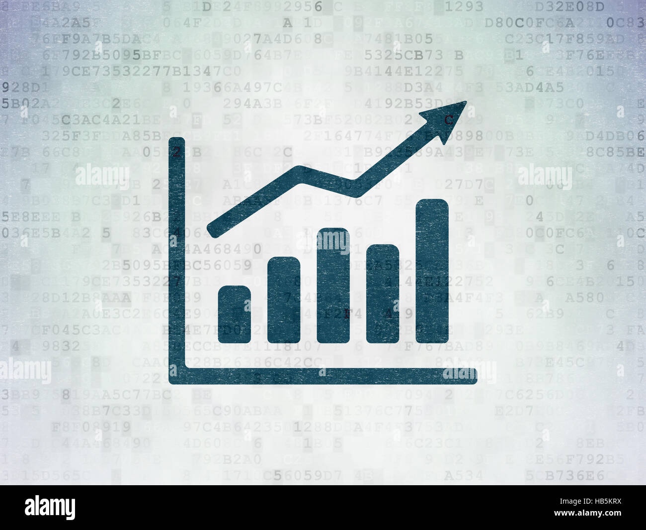 Marketing concept: Growth Graph on Digital Data Paper background Stock ...