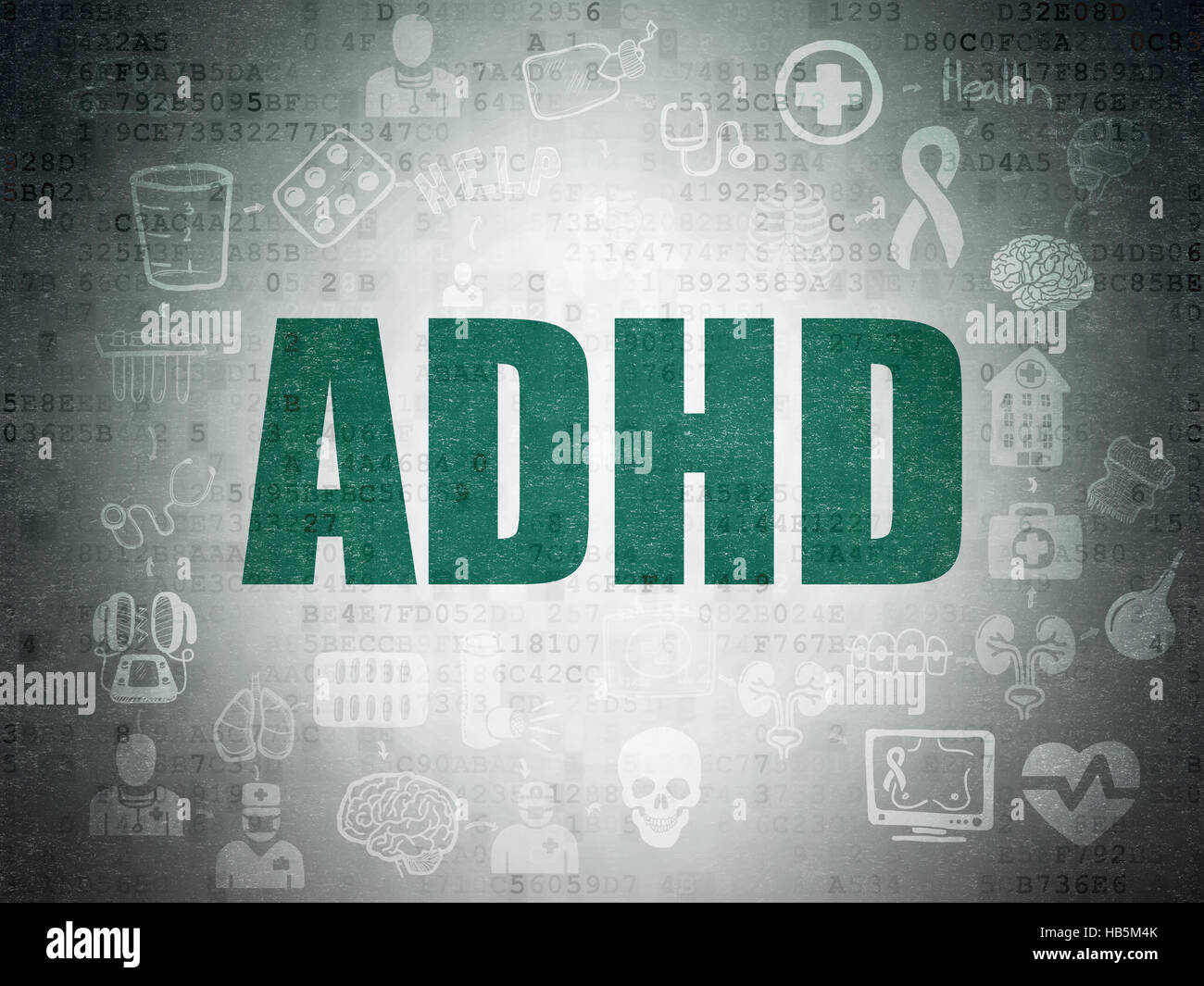 Health concept: ADHD on Digital Data Paper background Stock Photo - Alamy