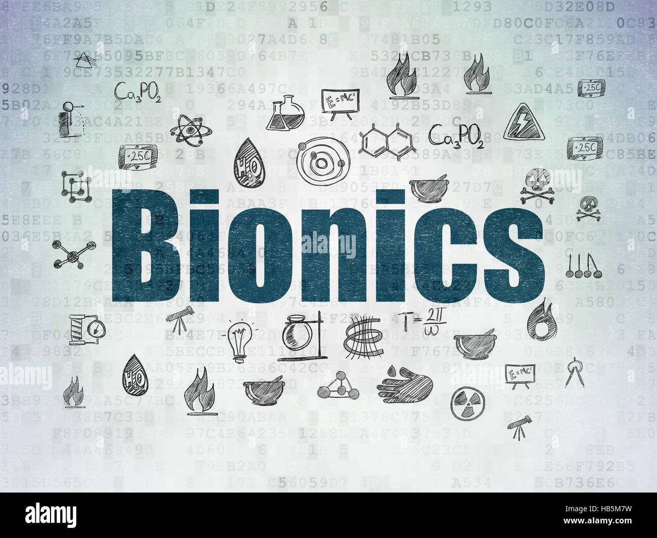 Science concept: Bionics on Digital Data Paper background Stock Photo ...