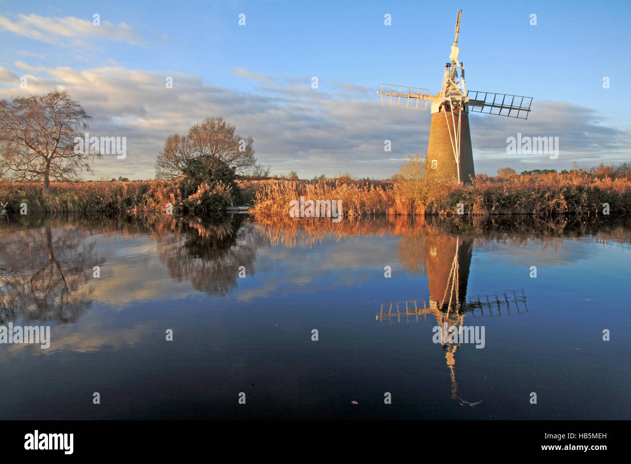A view of the River Ant on the Norfolk Broads with Turf Fen Drainage ...