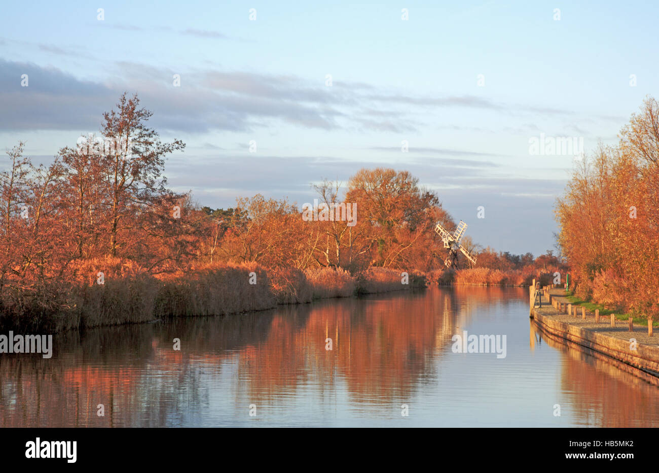 A view of the River Ant on the Norfolk Broads in autumn by How Hill ...