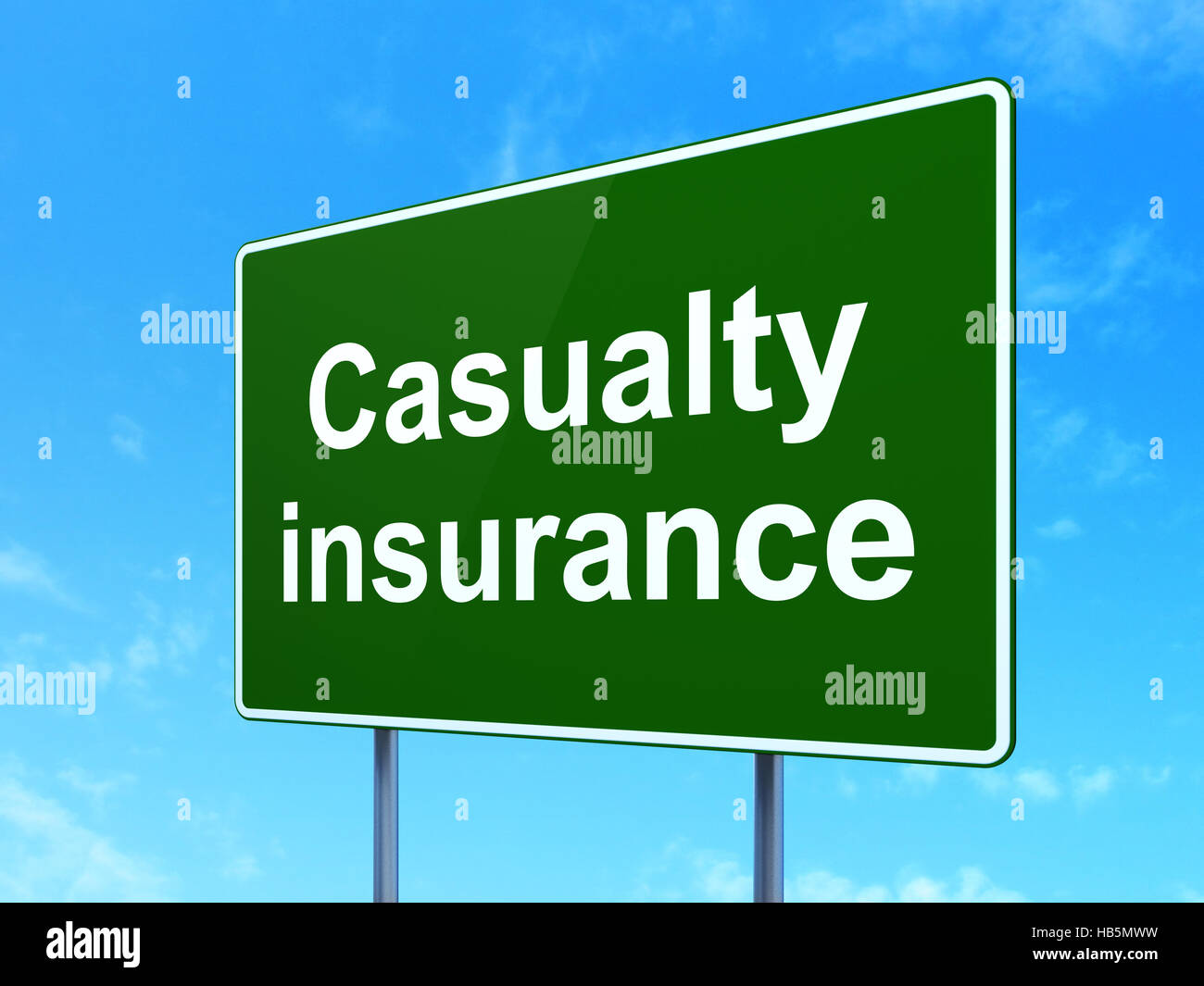Insurance concept: Casualty Insurance on road sign background Stock ...
