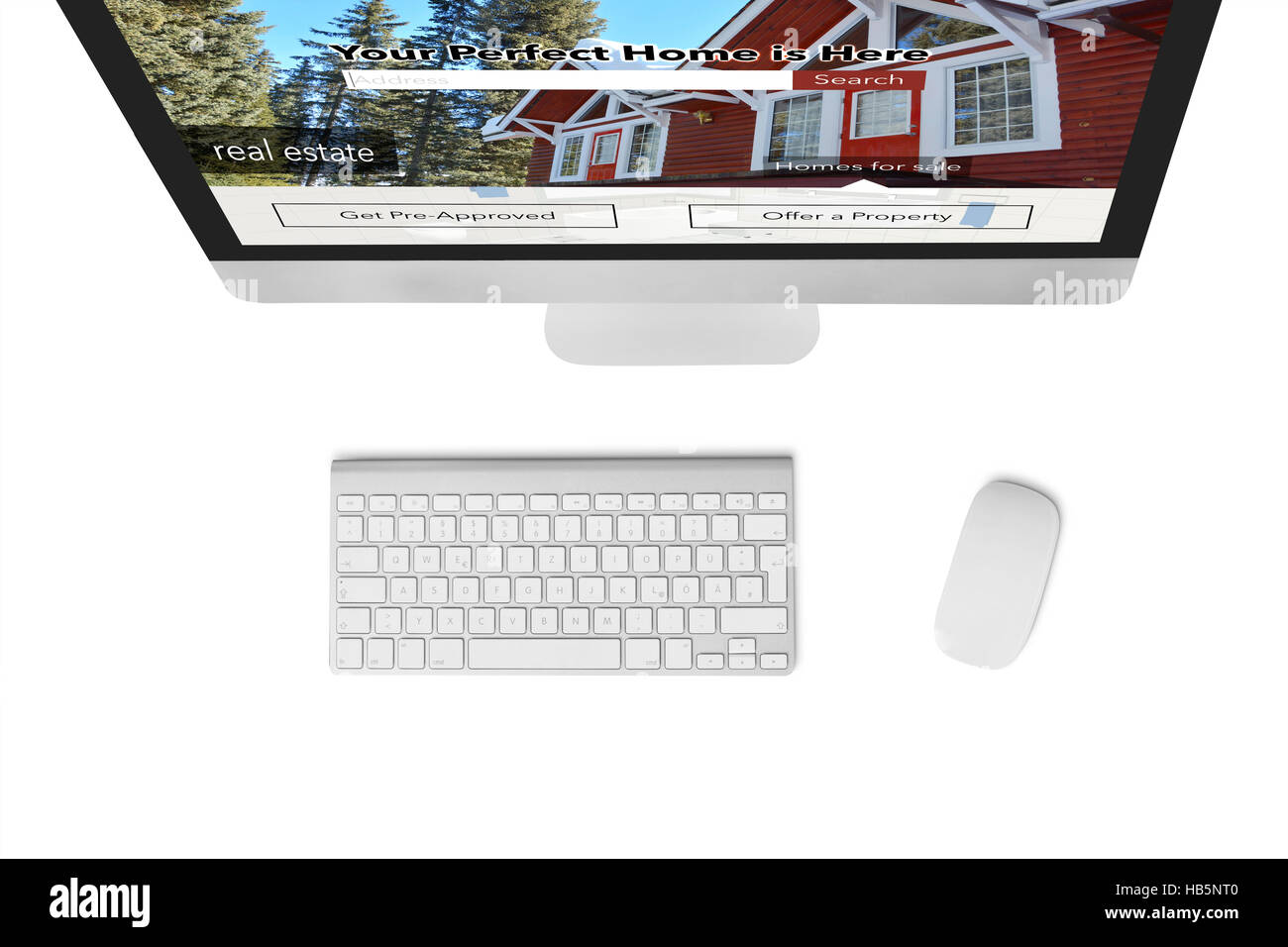 Real Estate website - Searching for a house - Bird's-eye view Stock ...