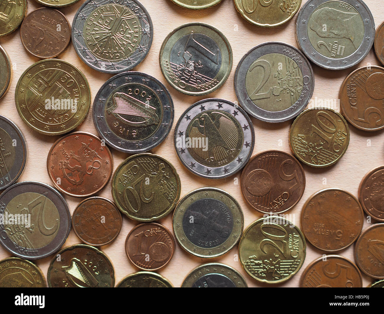 Euro coins background Stock Photo - Alamy