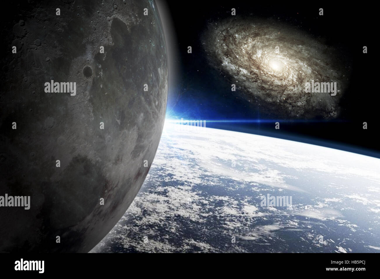 Earth and Moon Stock Photo - Alamy