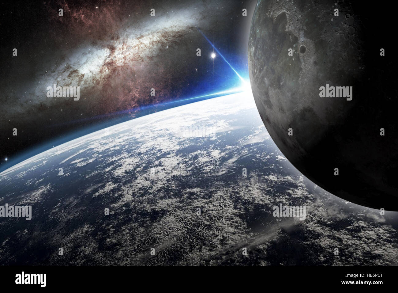 Earth and moon Stock Photo - Alamy