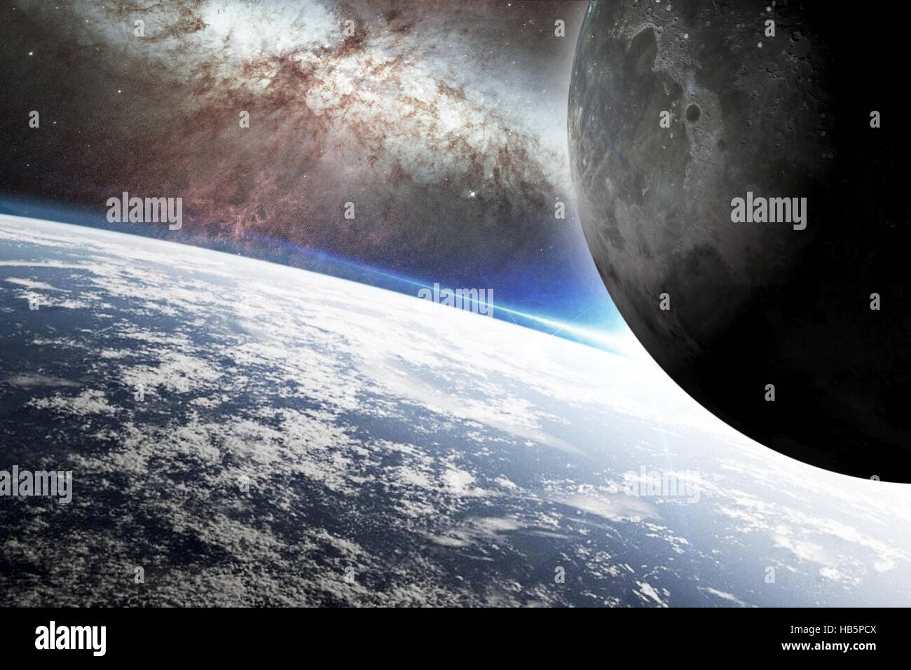 Earth and moon Stock Photo - Alamy