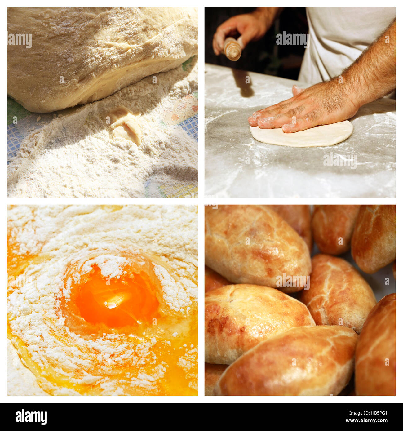 Collage Prepared pies Stock Photo - Alamy