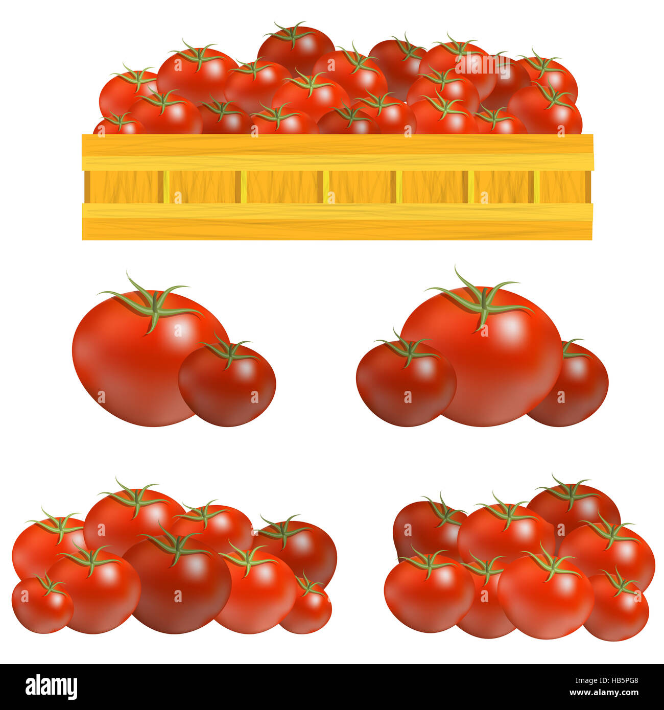 Set of Fresh Red Tomatoes Stock Photo - Alamy