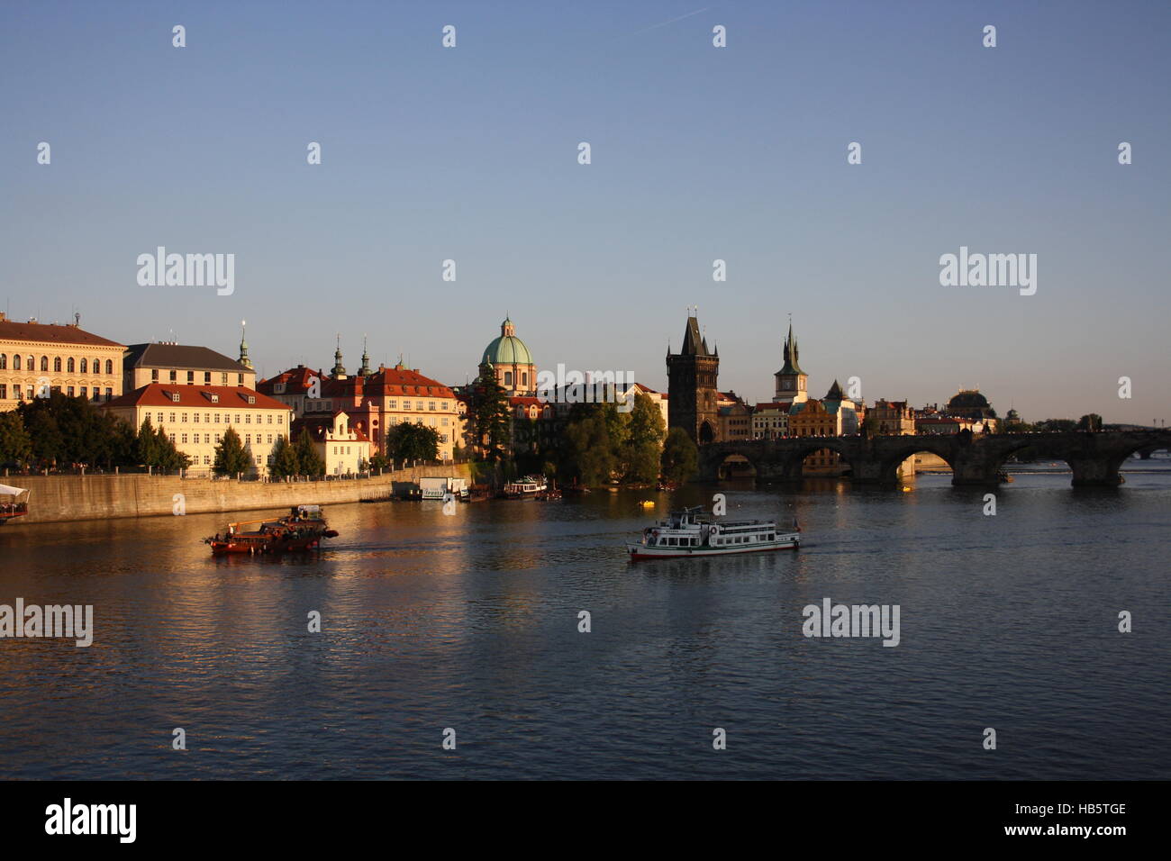 Prague panorama with Vltava river Stock Photo - Alamy