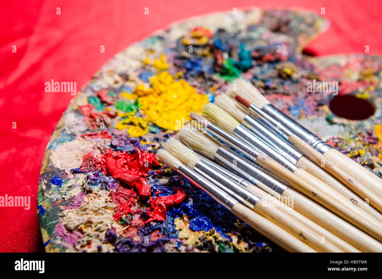 Artist palette in art concept Stock Photo - Alamy