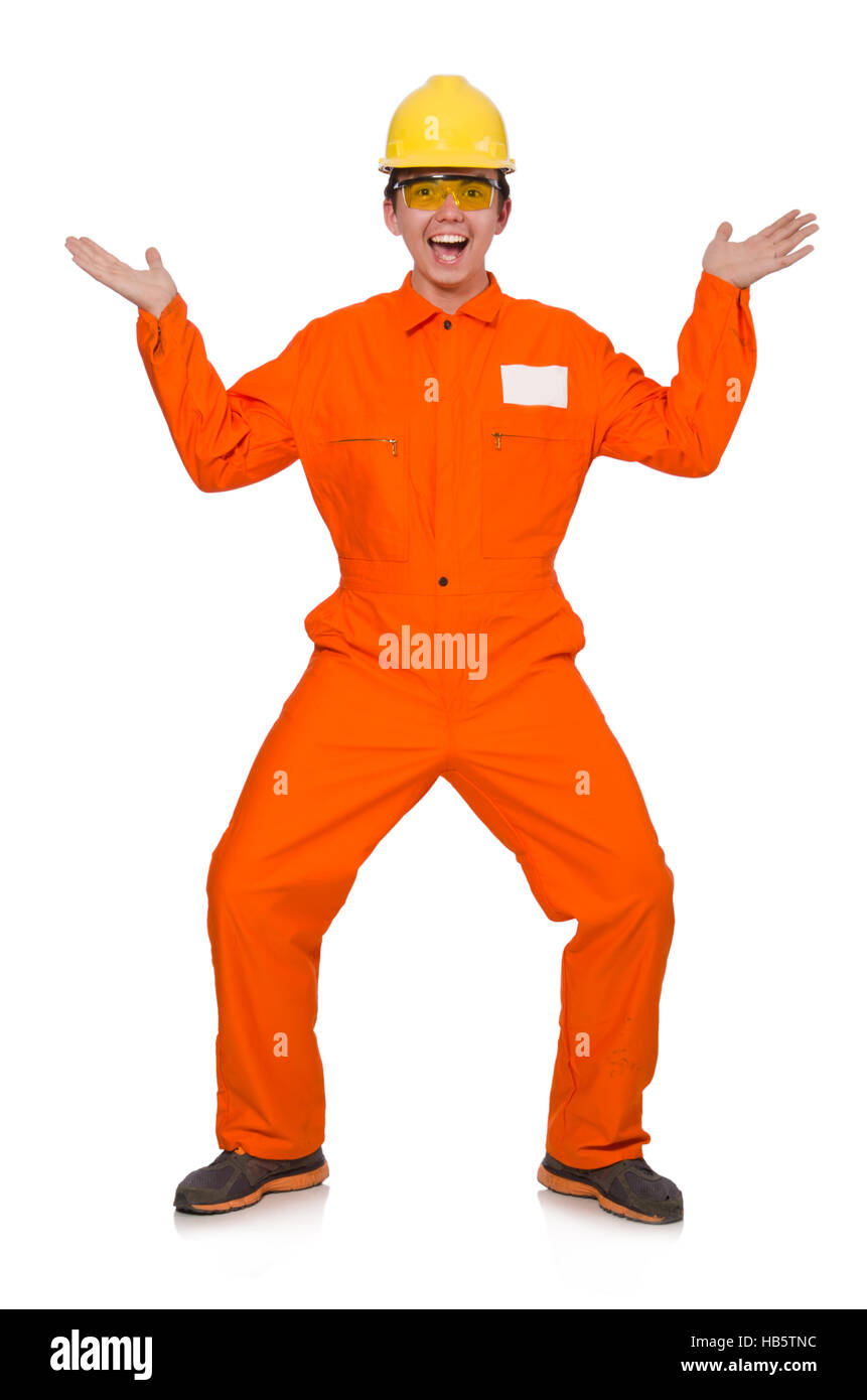 Man glasses orange hat Cut Out Stock Images & Pictures - Alamy