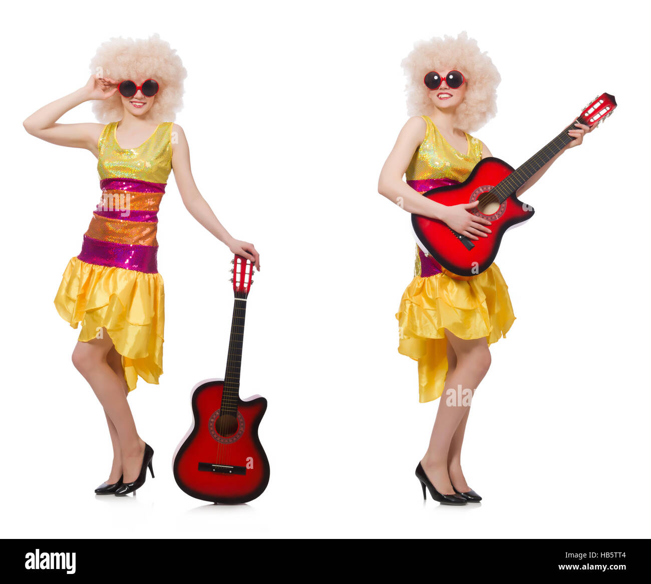 Female singer guitar singing Cut Out Stock Images & Pictures - Alamy