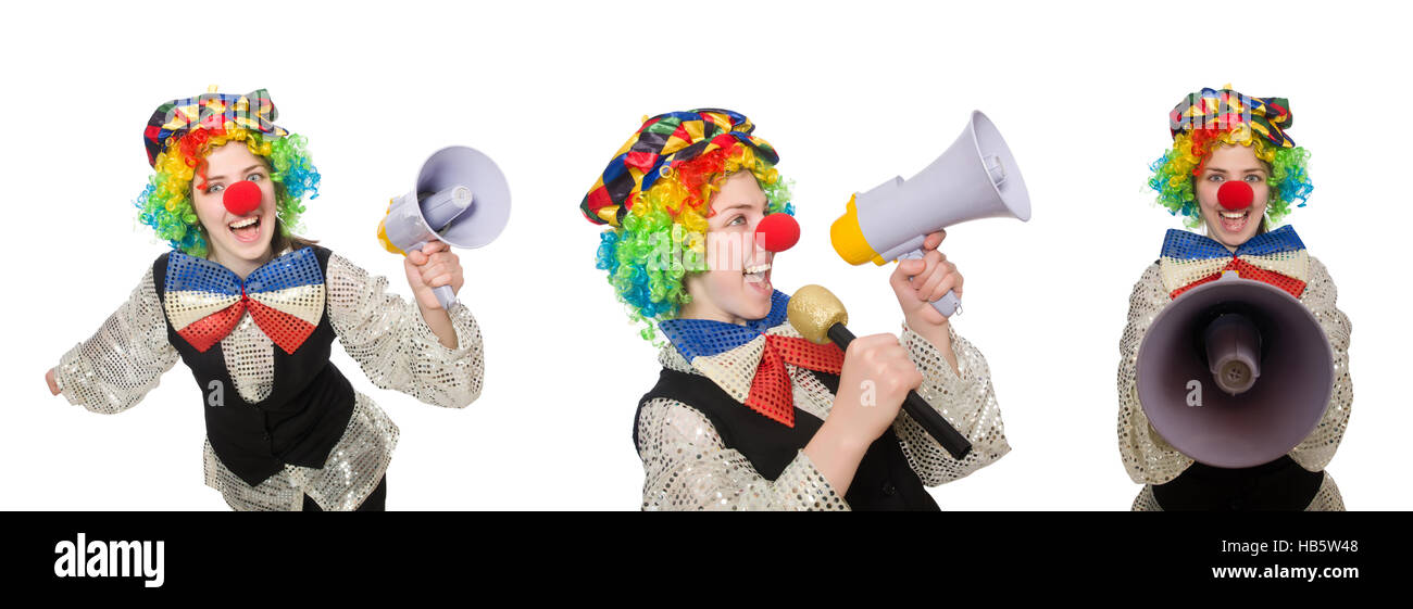 Clown in various poses isolated on white Stock Photo - Alamy