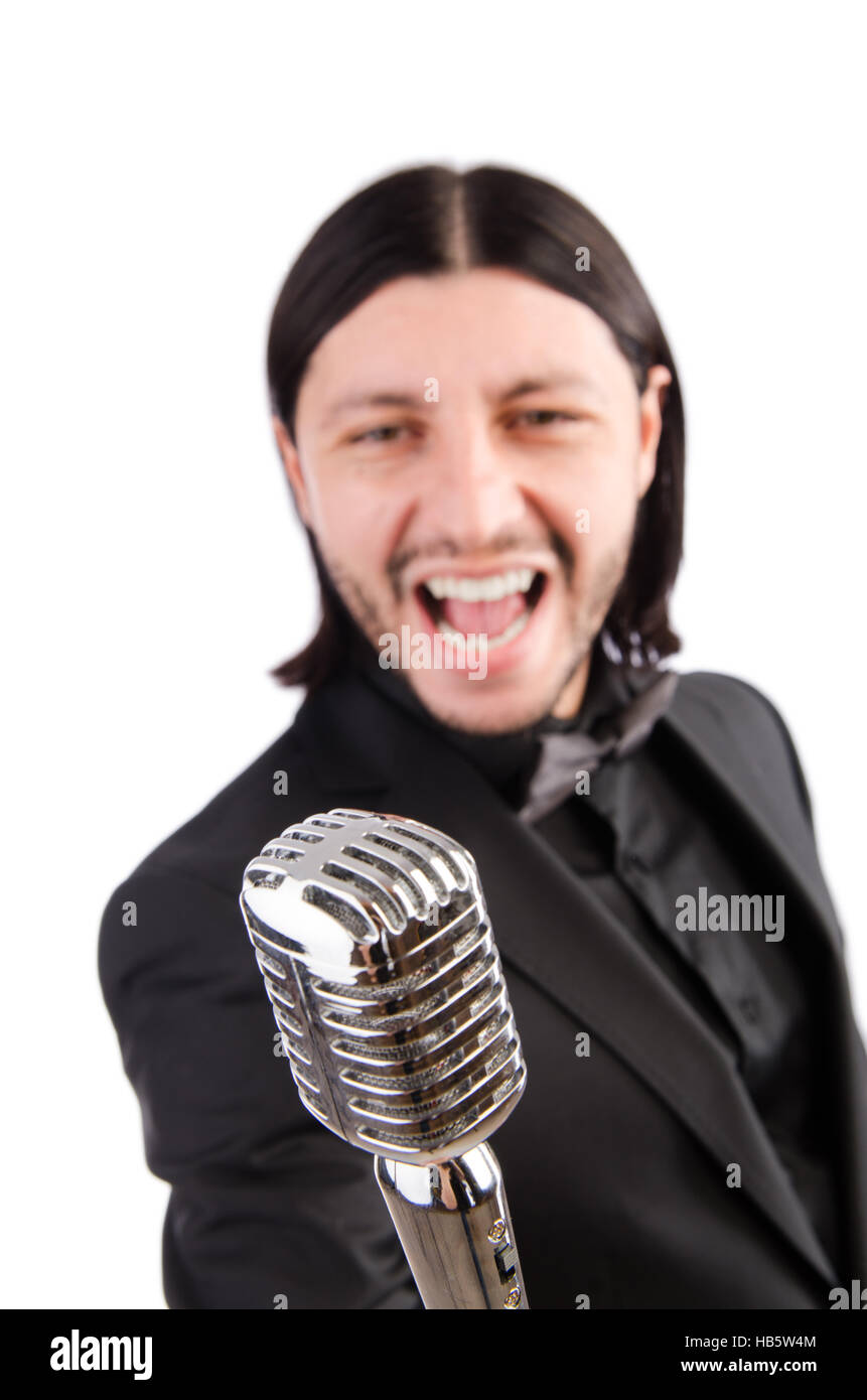 Pretty singer singing man hi-res stock photography and images - Alamy