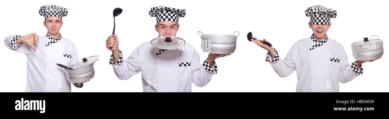 Set of photos with funny cook Stock Photo - Alamy