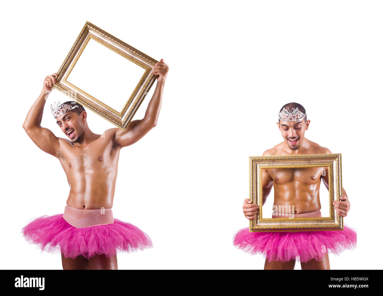 Man wearing ballet tutu isolated on white Stock Photo - Alamy