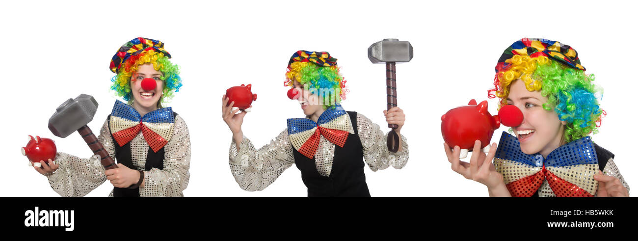 Clown in various poses isolated on white Stock Photo - Alamy