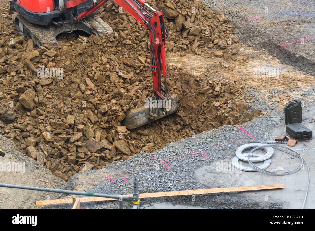 Work mini excavator hi-res stock photography and images - Alamy