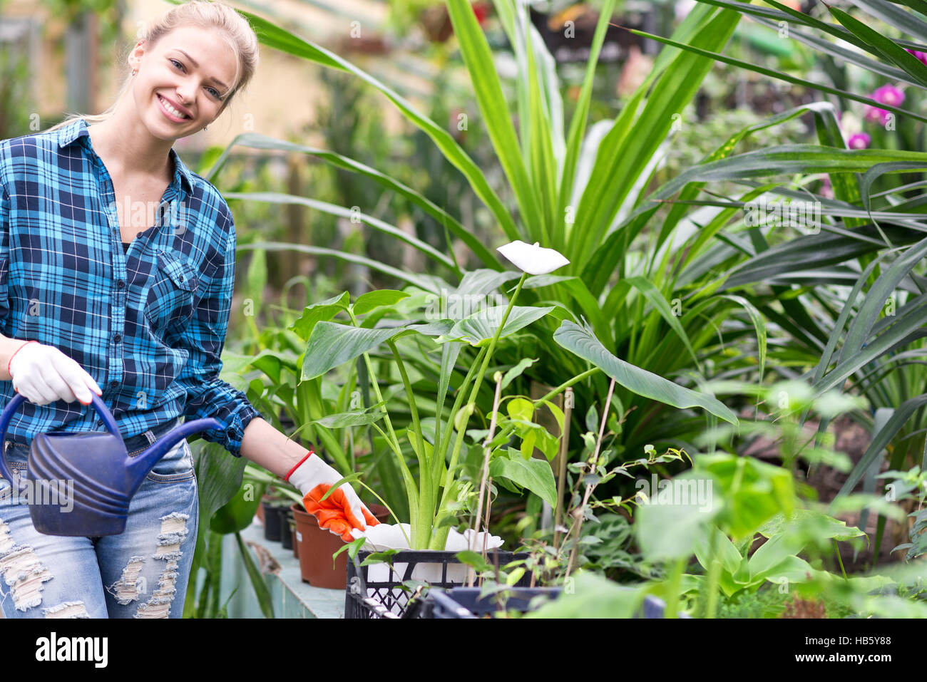 Happy gardener smiling holding hi-res stock photography and images - Alamy