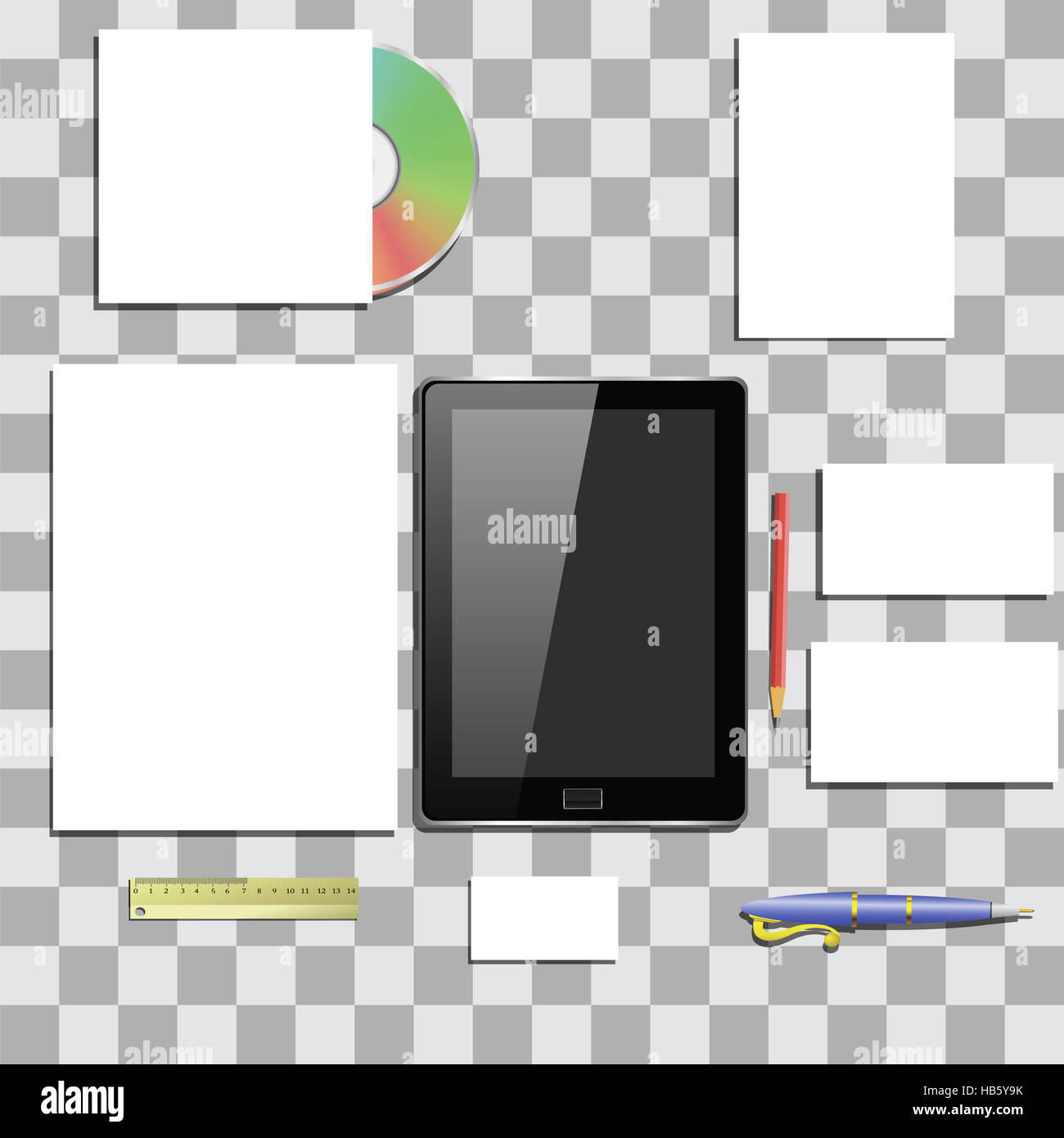 Office Supplies Isolated Stock Photo - Alamy