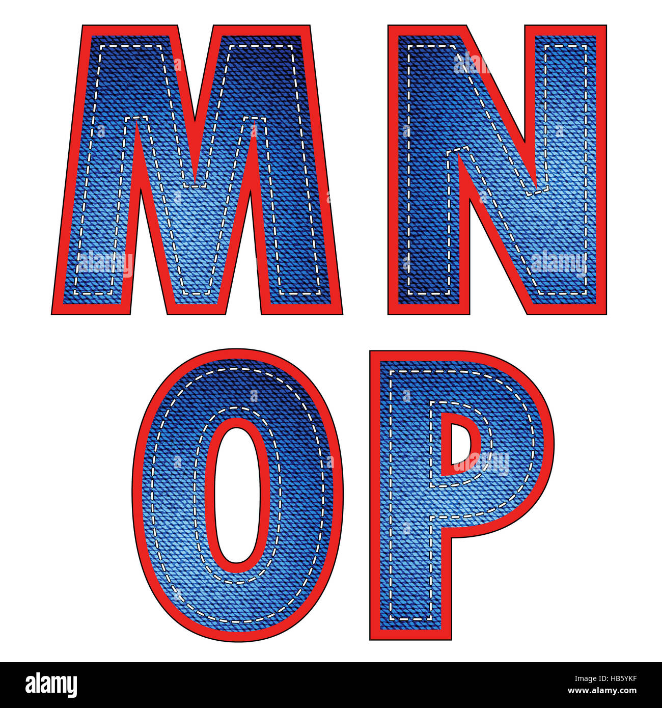 Set of Jeans Letters Stock Photo - Alamy