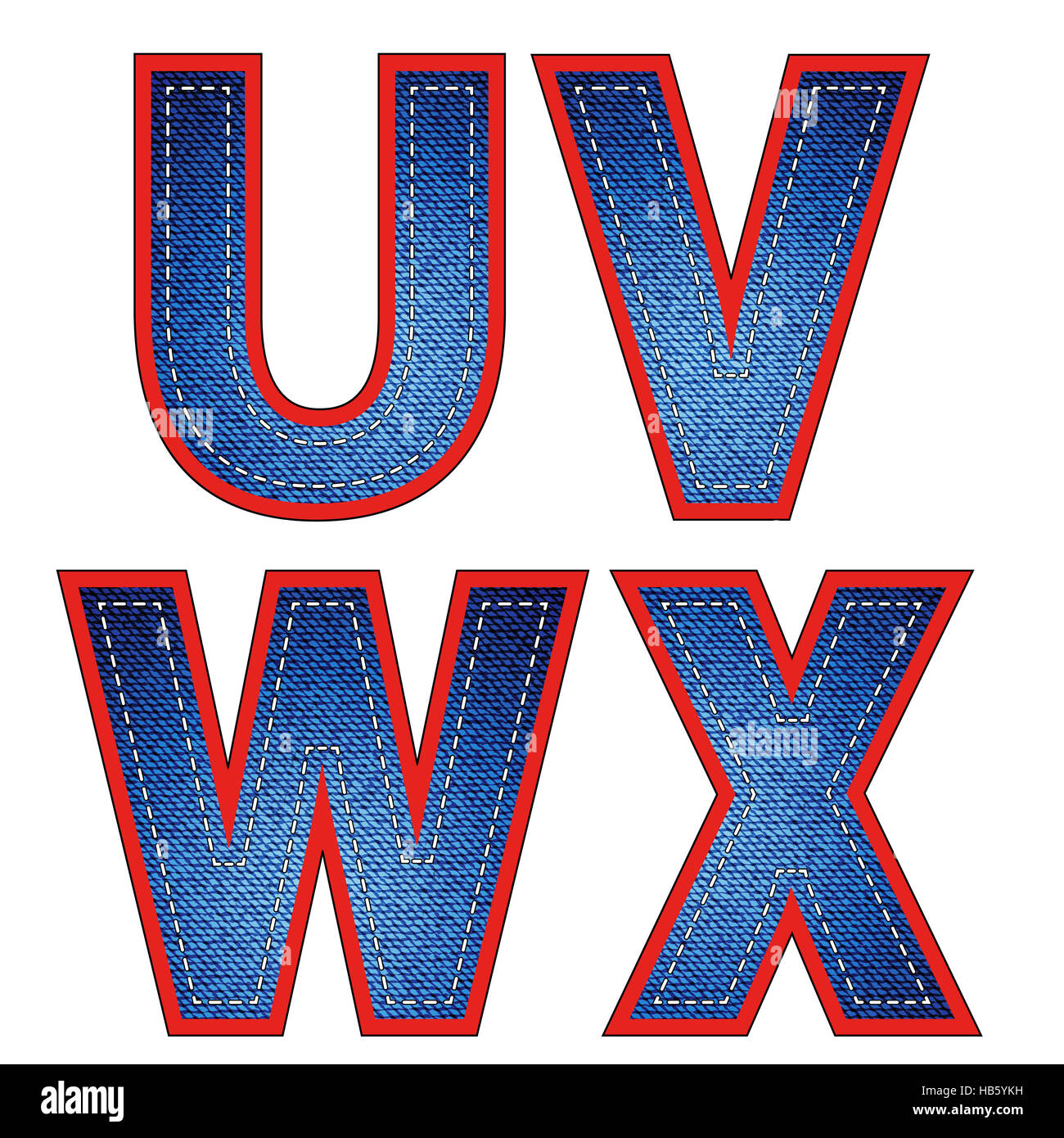 Set of Jeans Letters Stock Photo - Alamy