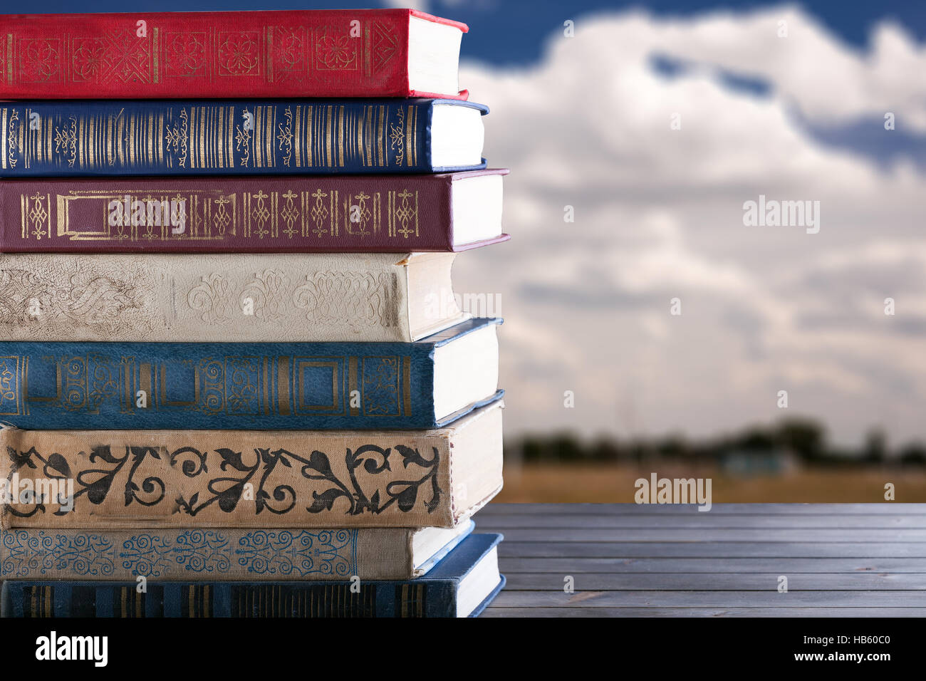 Books, old, stacked Stock Photo - Alamy