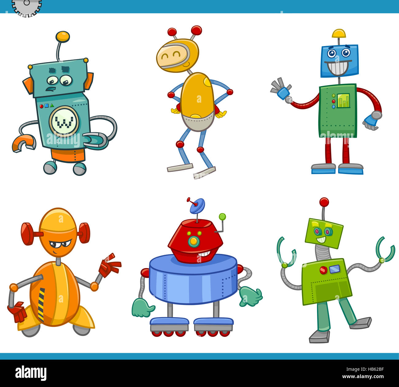 cartoon robot characters set Stock Photo - Alamy