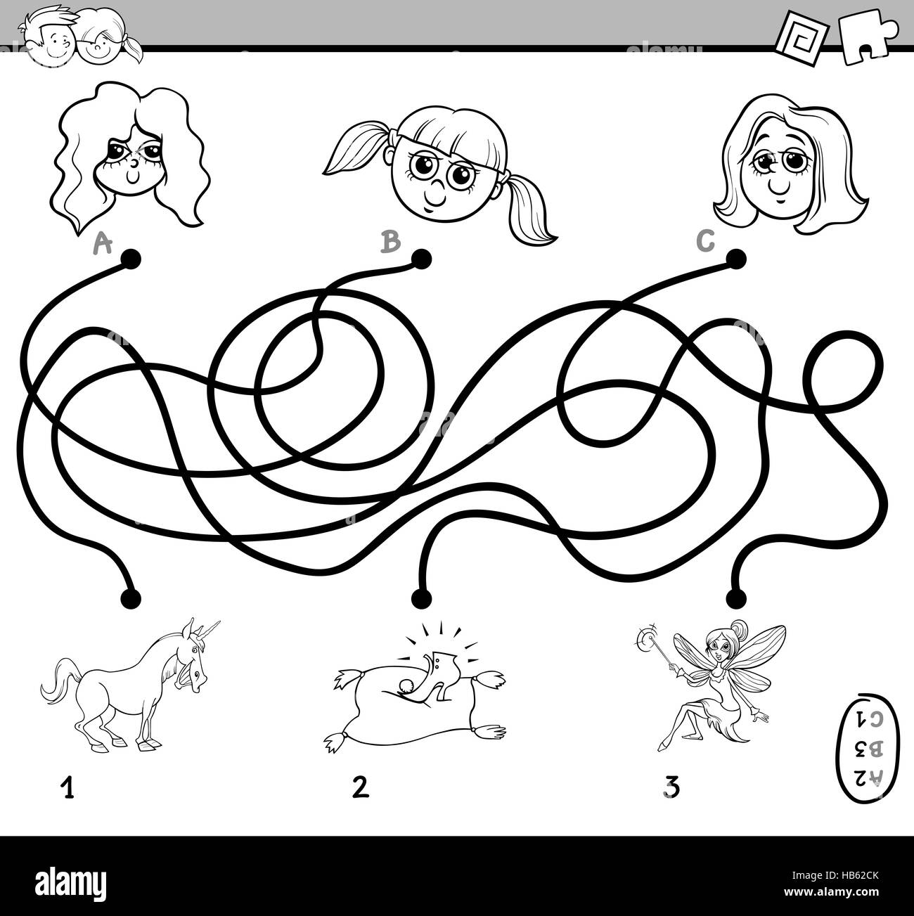 maze activity for children Stock Photo - Alamy