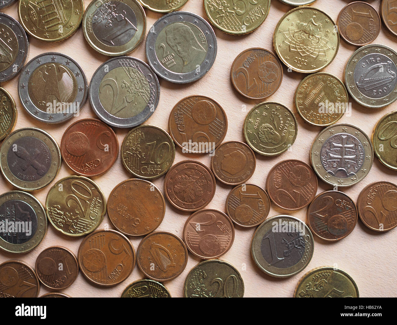 Euro coins background Stock Photo - Alamy