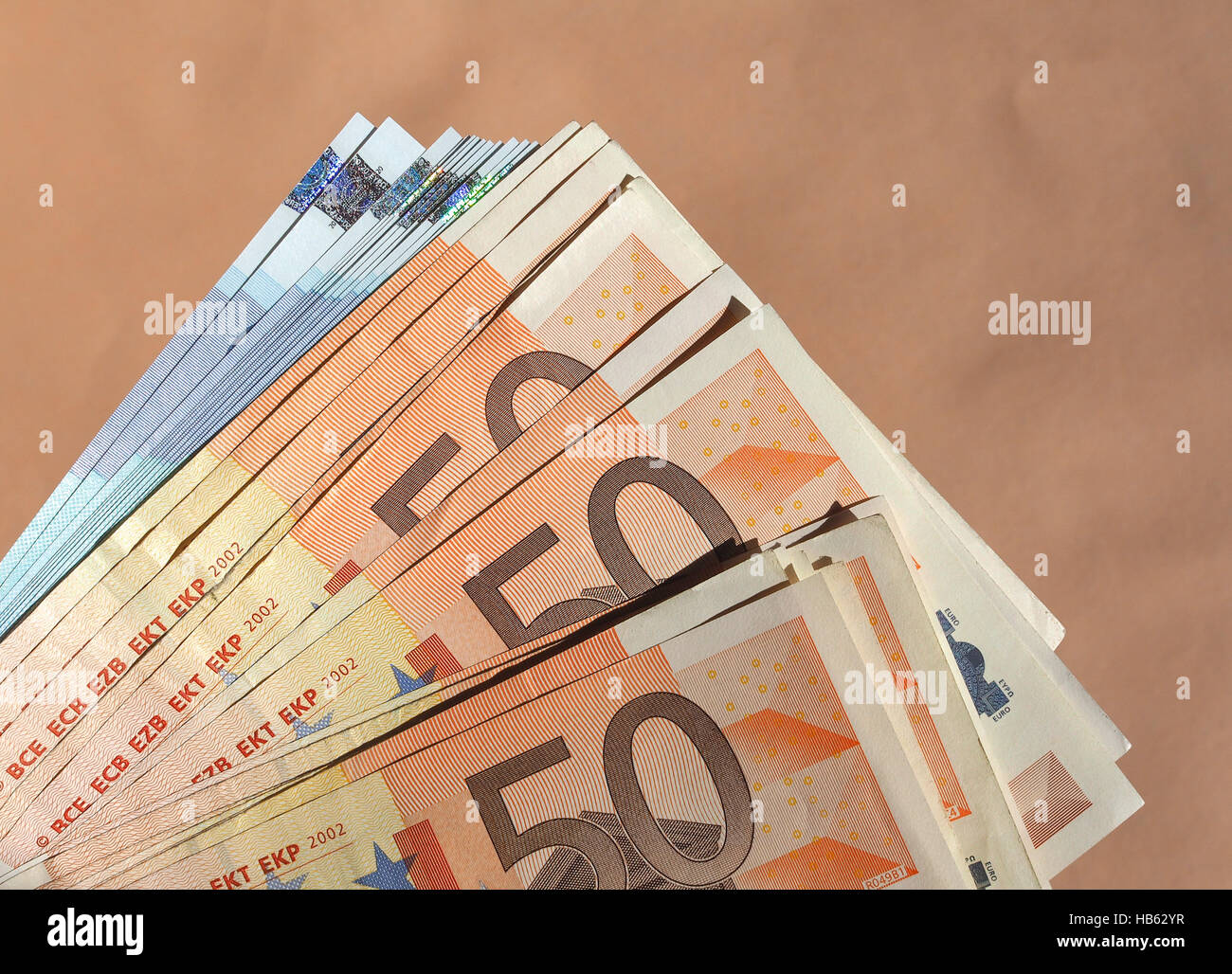Fifty and Twenty Euro notes Stock Photo - Alamy