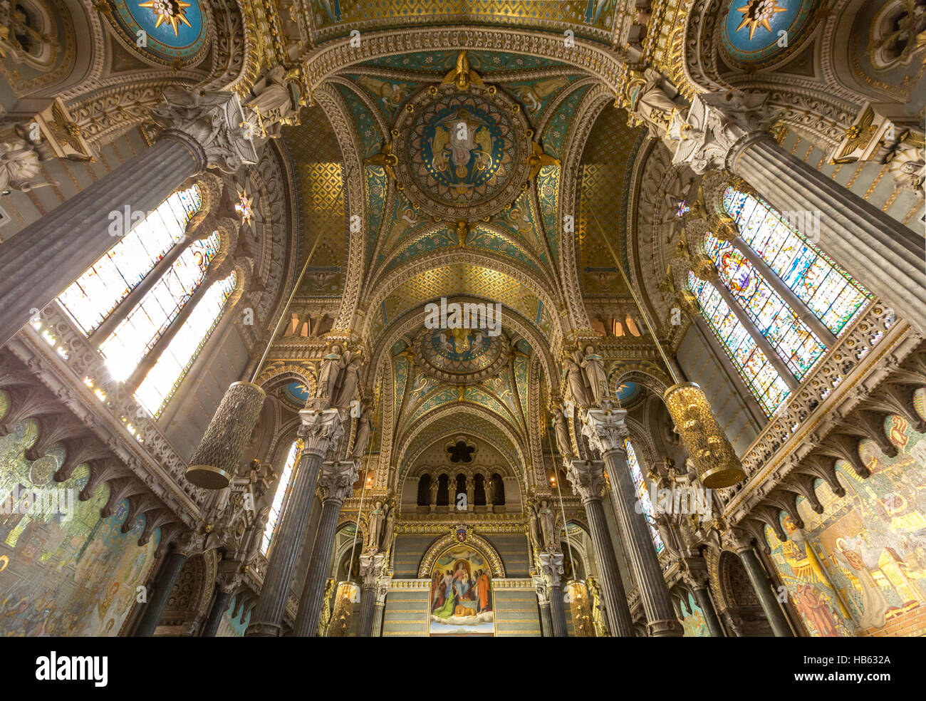Interior of the lyon fourviere cathedral hi-res stock photography and ...