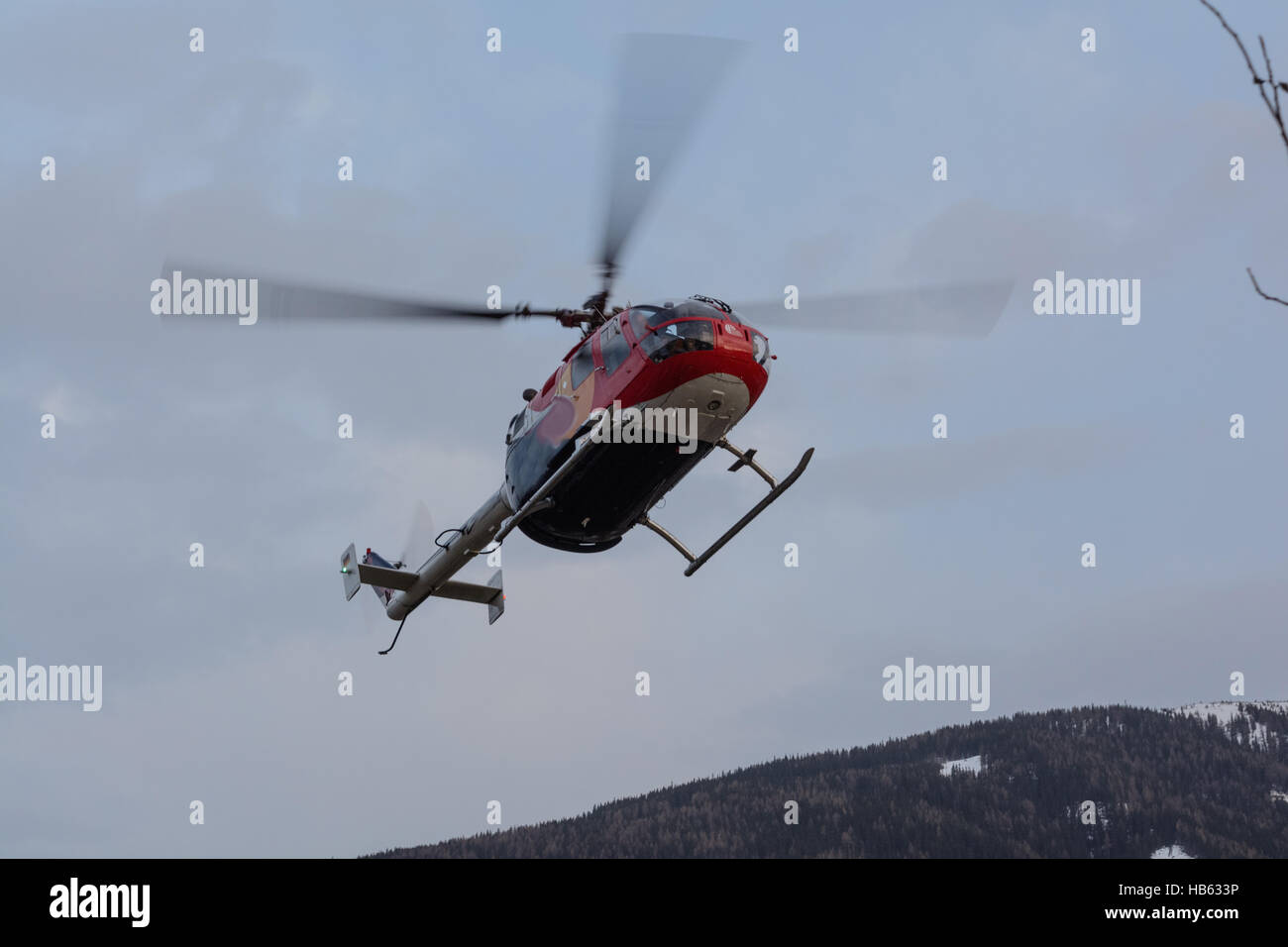 Landing of a helicopter - Close-up Stock Photo - Alamy