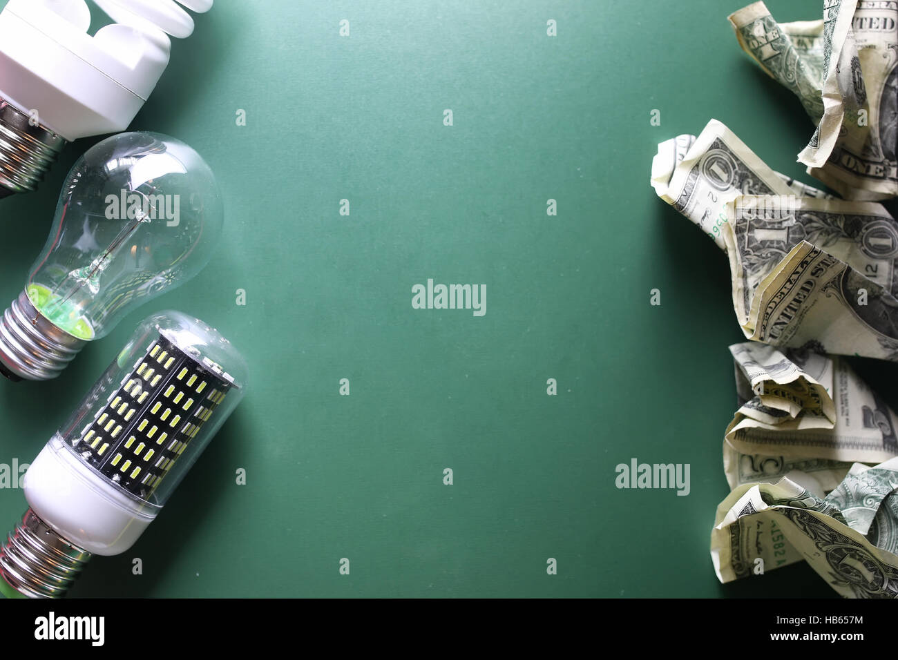 different lamps and money Stock Photo - Alamy