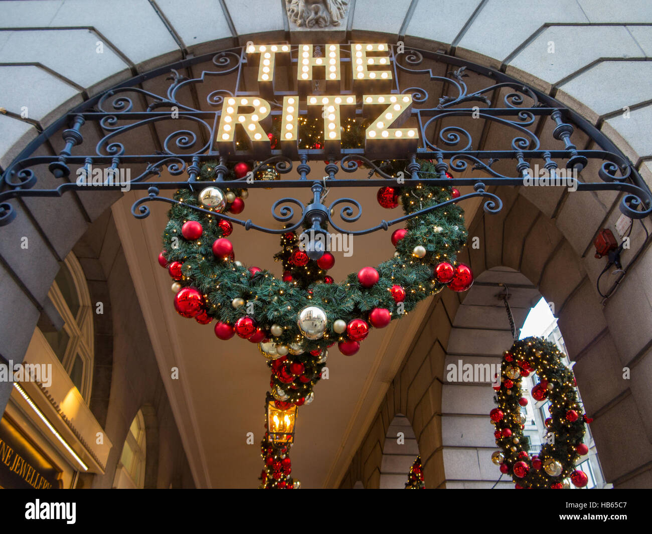 Christmas decorations at the famous Ritz Hotel Stock Photo - Alamy